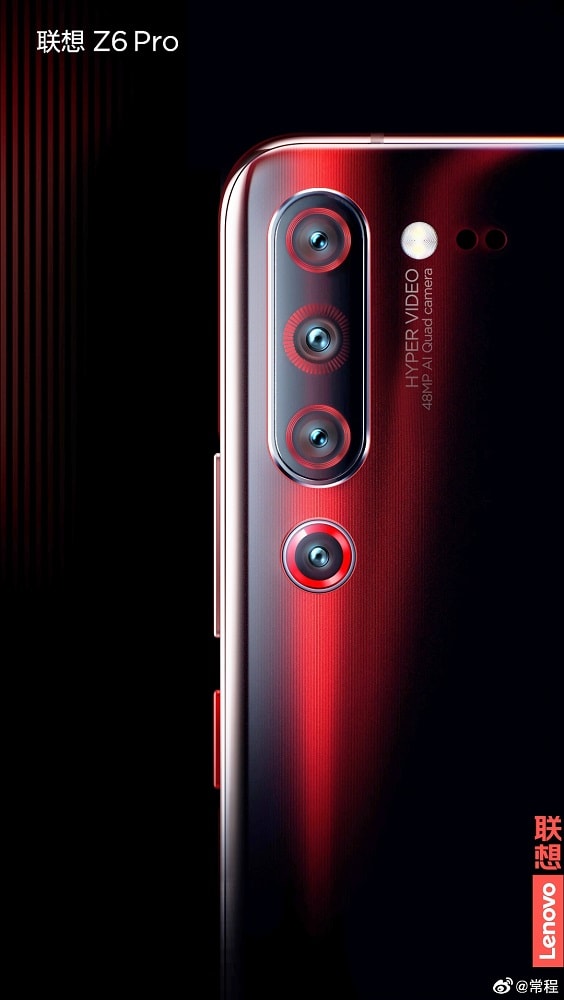 Lenovo Z6 Pro tendrá una cámara cuádruple que tomará fotos de 100MP