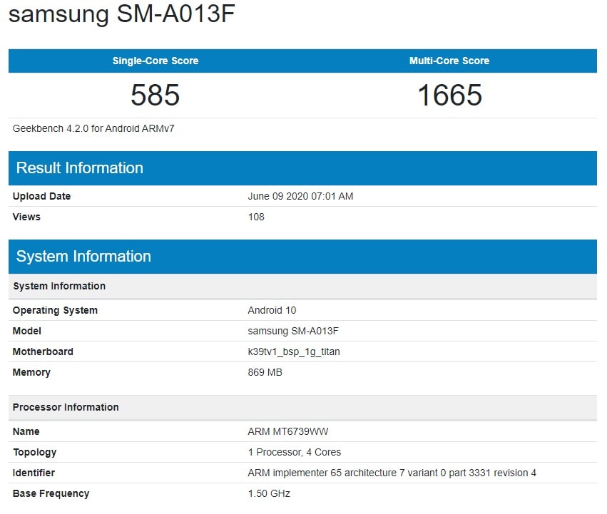 Samsung Galaxy A01 tendría un modelo alternativo según un benchmark