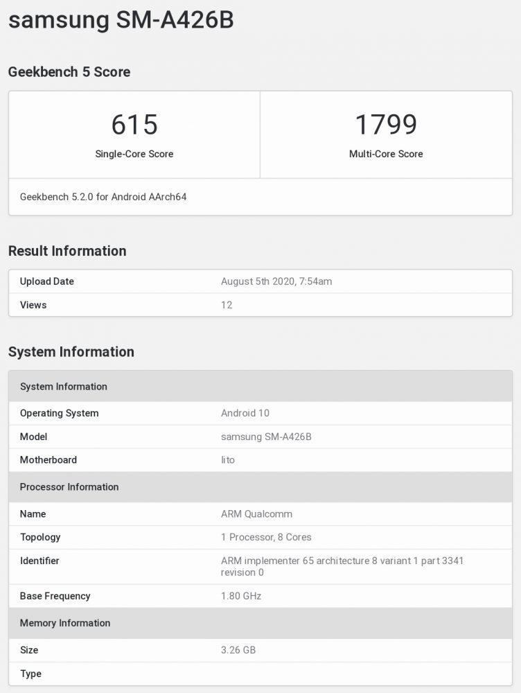 Samsung Galaxy A42 5G surge en un benchmark con un Snapdragon 690