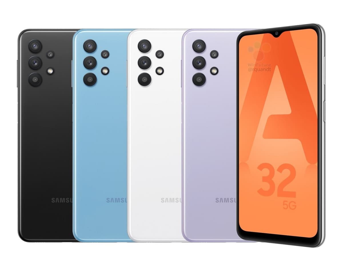 Samsung Galaxy A32 5G se filtra en renders oficiales y en cuatro colores